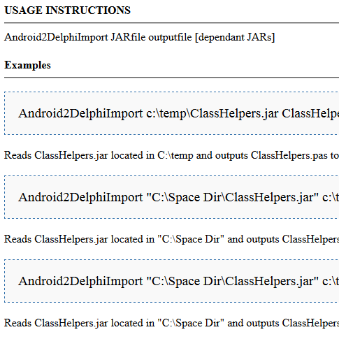 Create Delphi Interface From Android Jar File Delphi Xe5 Xe6 Xe7 Xe8