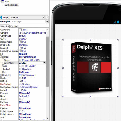 Trectangle Bitmap Instead Of Timage For Delphi Xe5 Firemonkey On